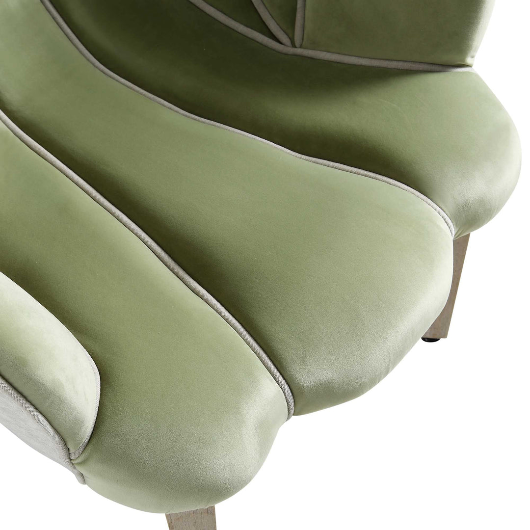 Barnard Scalloped Clam Chair, Lichen Velvet | daals.com