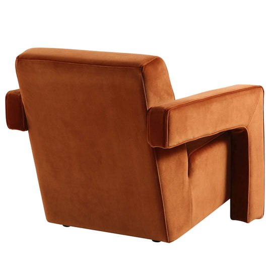 Brompton Sculptural Armchair, Rust Velvet | daals.com