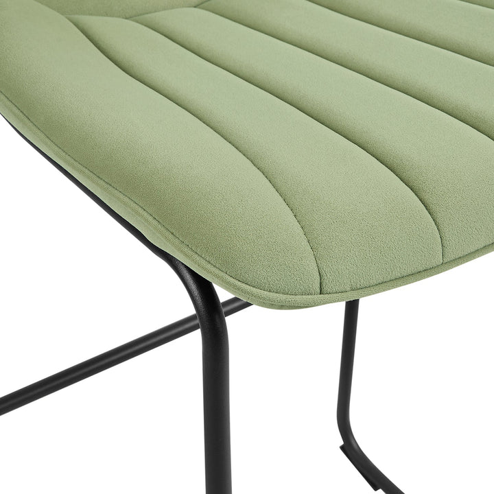 Sutton Set of 2 Fluted Back Bar Stools (Sage Green Velvet) | daals.com