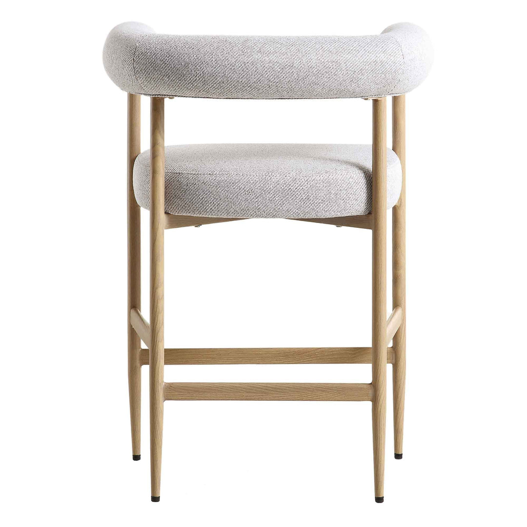 Fulbourn Beige Woven Counter Stool with Natural Wood Effect Legs ...