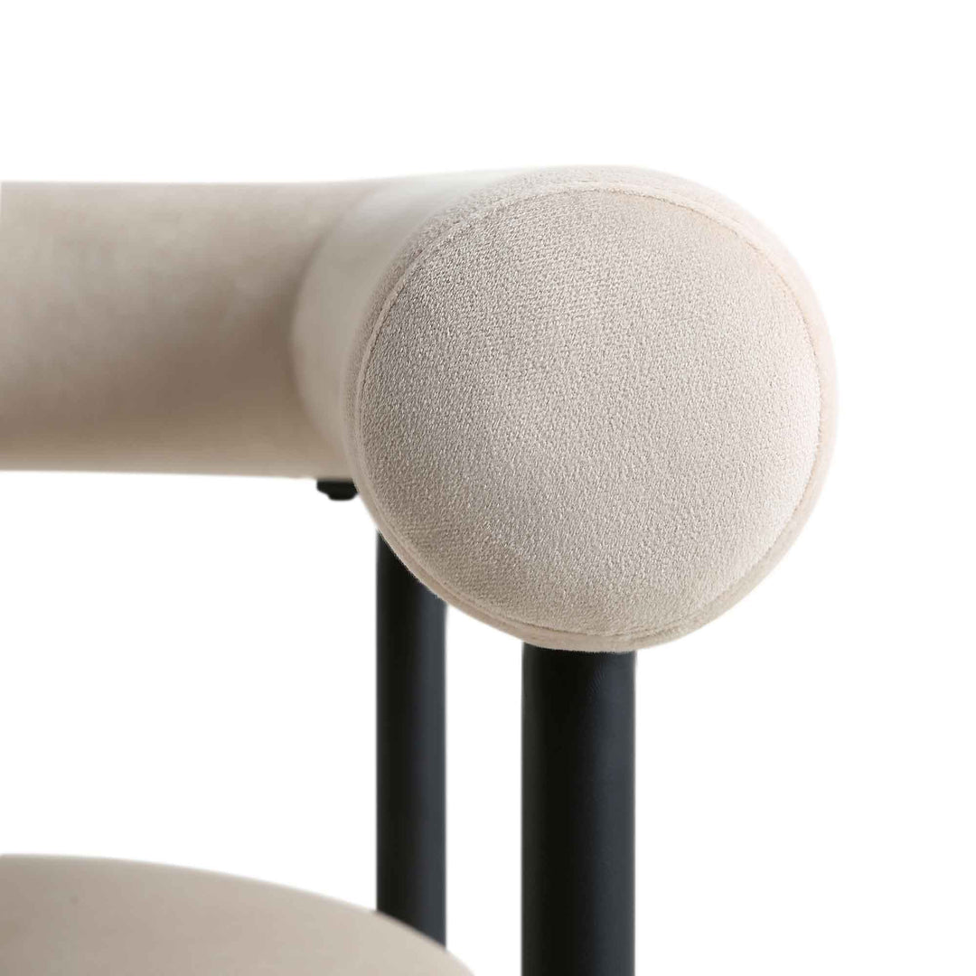 Fulbourn Champagne Velvet Counter Stool with Black Legs | daals.com