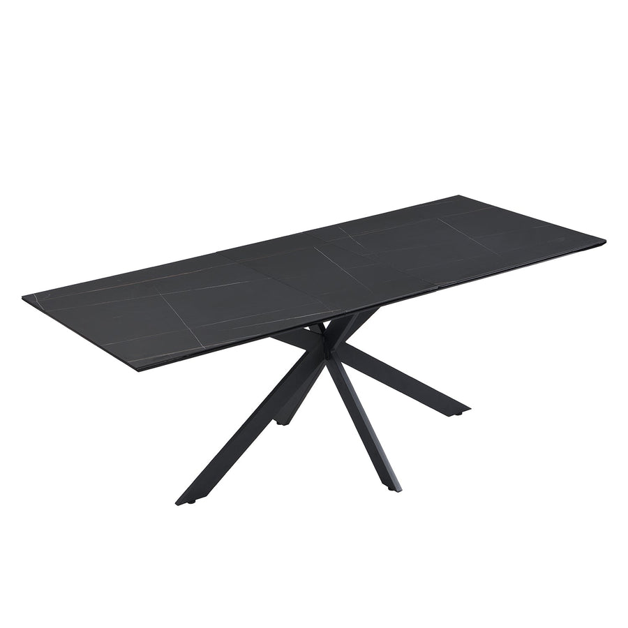 Varden Black Ceramic Extending Dining Table | daals.com