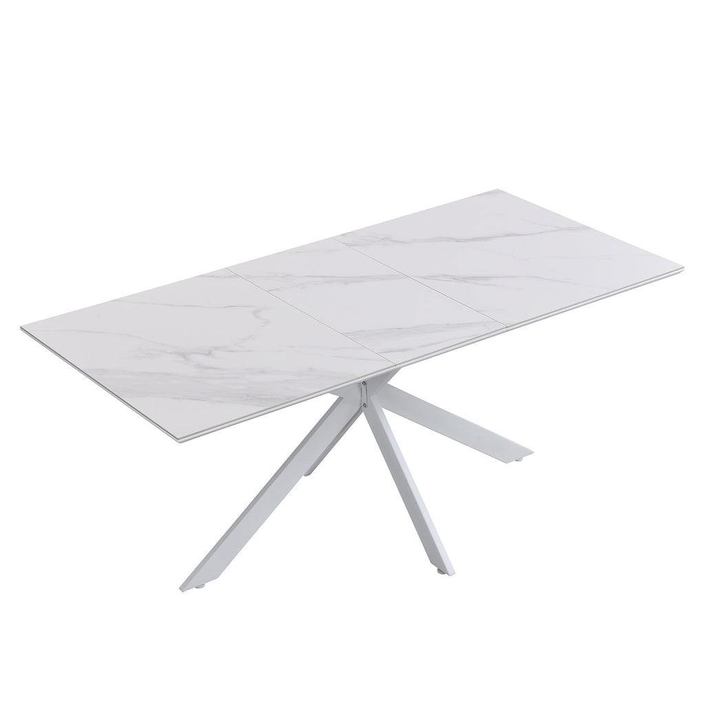 Varden White Ceramic Extending Dining Table | daals.com