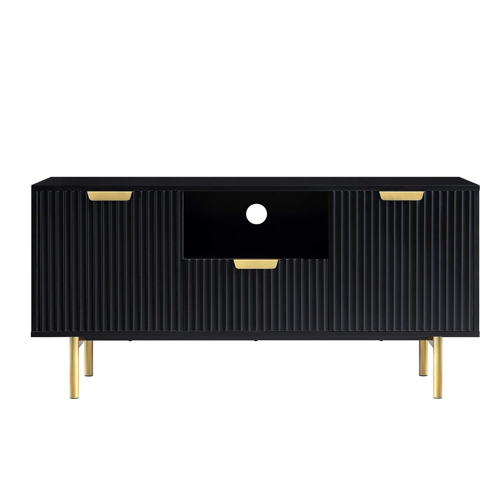 Richmond Ridged TV Media Unit, Matte Black | daals.com
