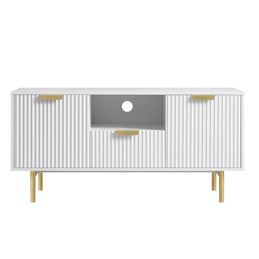 Richmond Ridged TV Media Unit, Matte White | daals.com