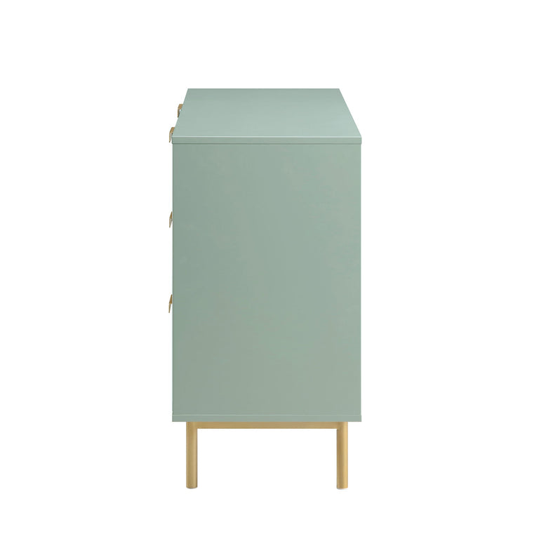 Richmond Ridged Wide 6 Drawer Dresser, Matte Sage Green | daals.com