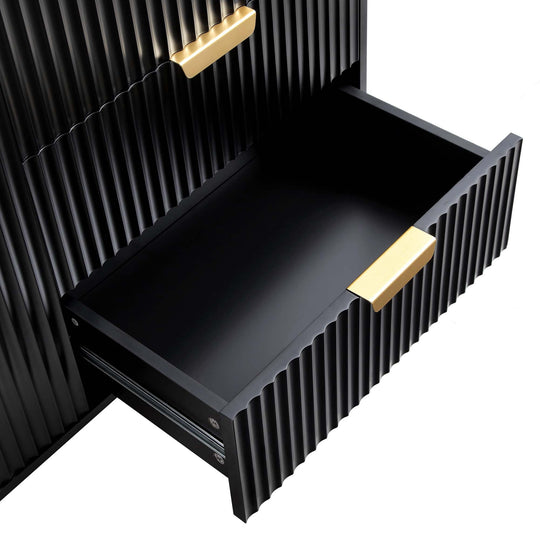 Richmond Ridged Large Sideboard, Matte Black | daals.com