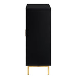 Richmond Ridged Highboard Storage Cabinet, Matte Black | daals.com