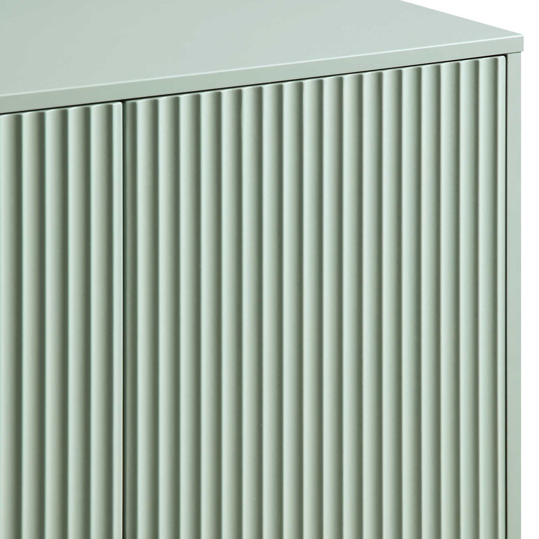 Richmond Ridged Highboard Storage Cabinet, Matte Sage Green | daals.com