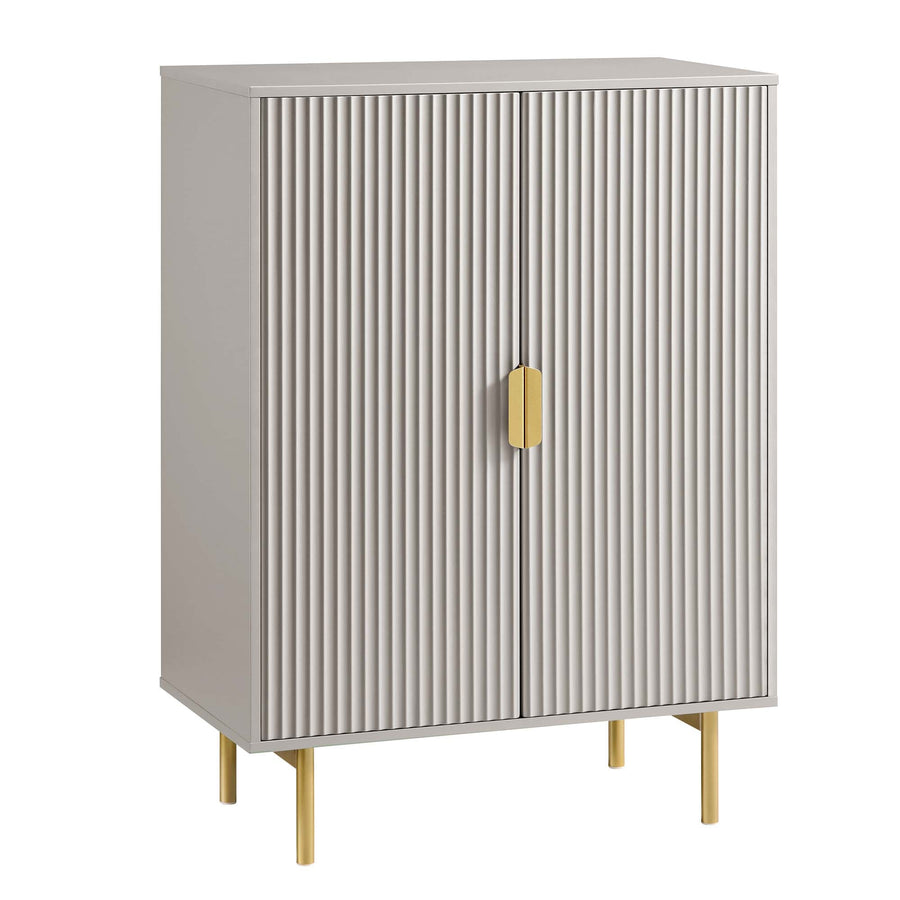 Richmond Ridged Highboard Storage Cabinet, Matte Taupe | daals.com