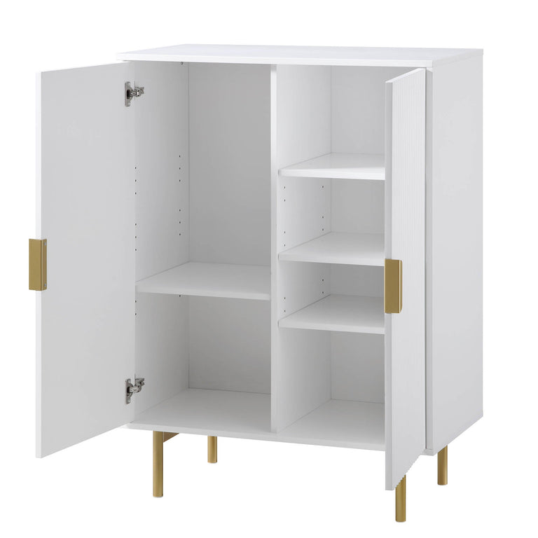 Richmond Ridged Highboard Storage Cabinet, Matte White | daals.com