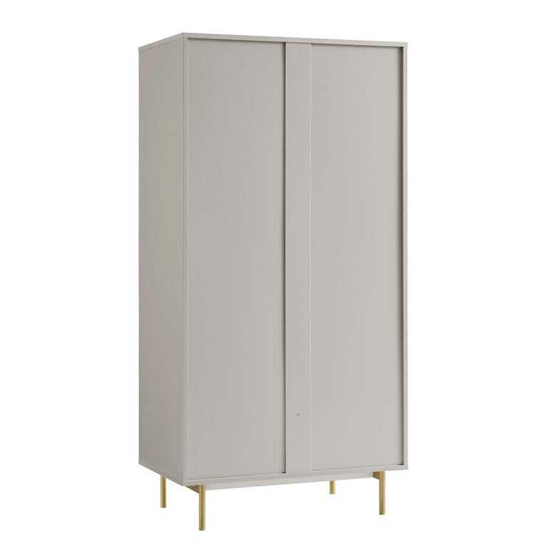 Richmond Ridged Double Closet with Drawer, Matte Taupe | daals.com