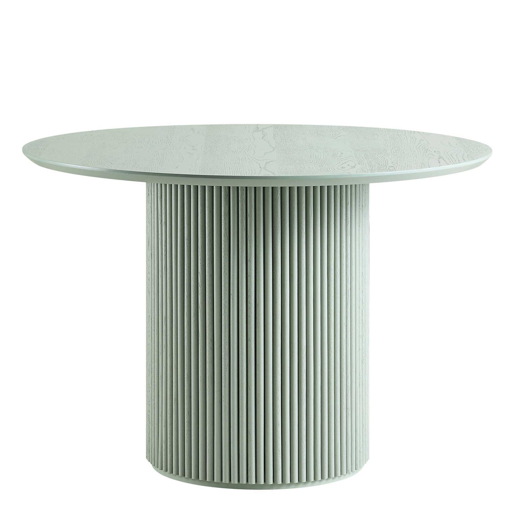 Maru Round Oak Pedestal Dining Table, Sage Green | daals.com