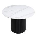 Maru Ceramic Top Black Pedestal Round Dining Table | daals.com