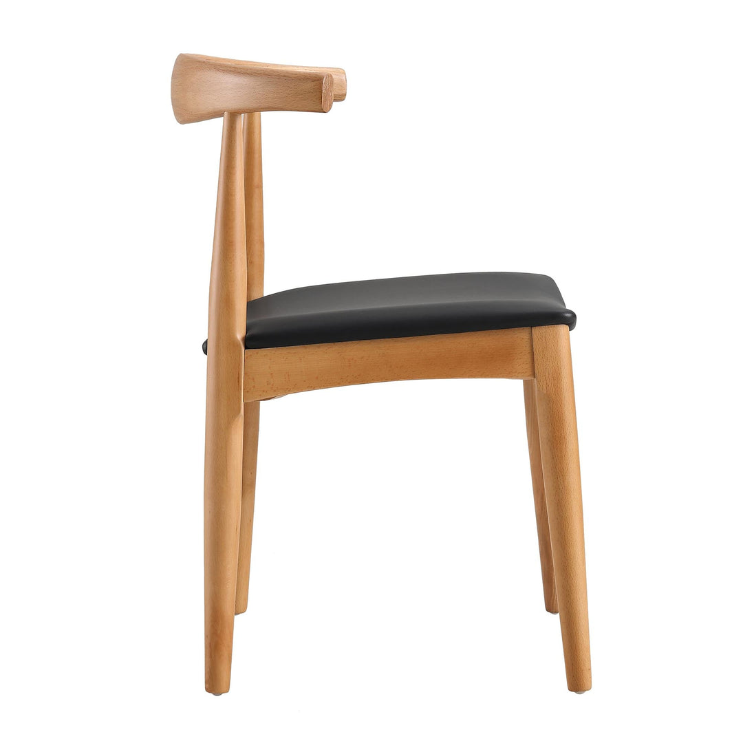Arley Set of 2 Beech Wood Dining Chairs, Natural and Black | daals.com
