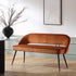 Oakley Orange Velvet Upholstered 3 Seater Dining Bench with Contrast P ...