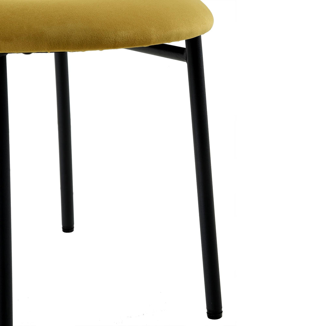 Donna Set of 2 Mustard Yellow Velvet Dining Chairs | daals.com