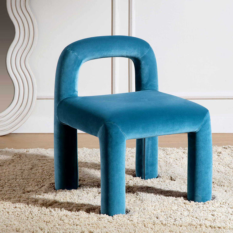 Libby Air Force Blue Velvet Dining Chair | daals.com