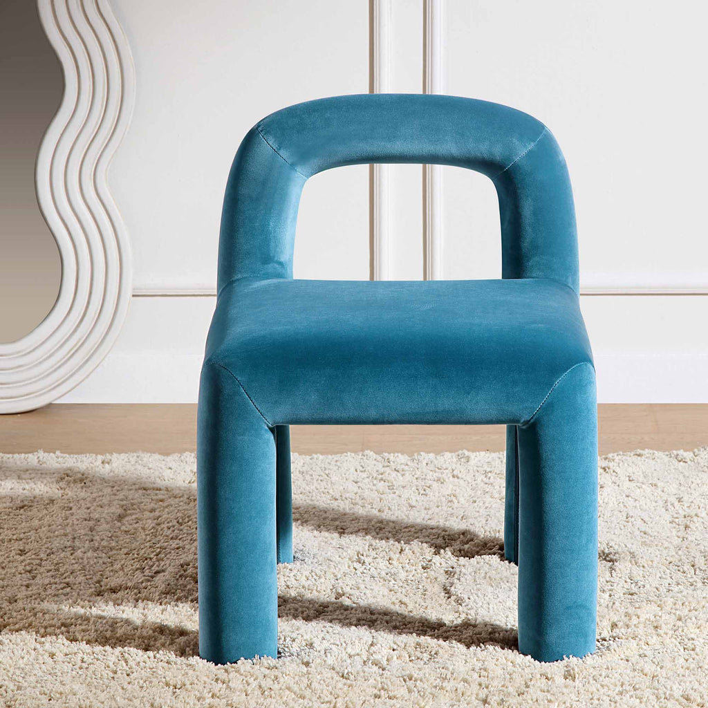 Libby Air Force Blue Velvet Dining Chair | daals.com