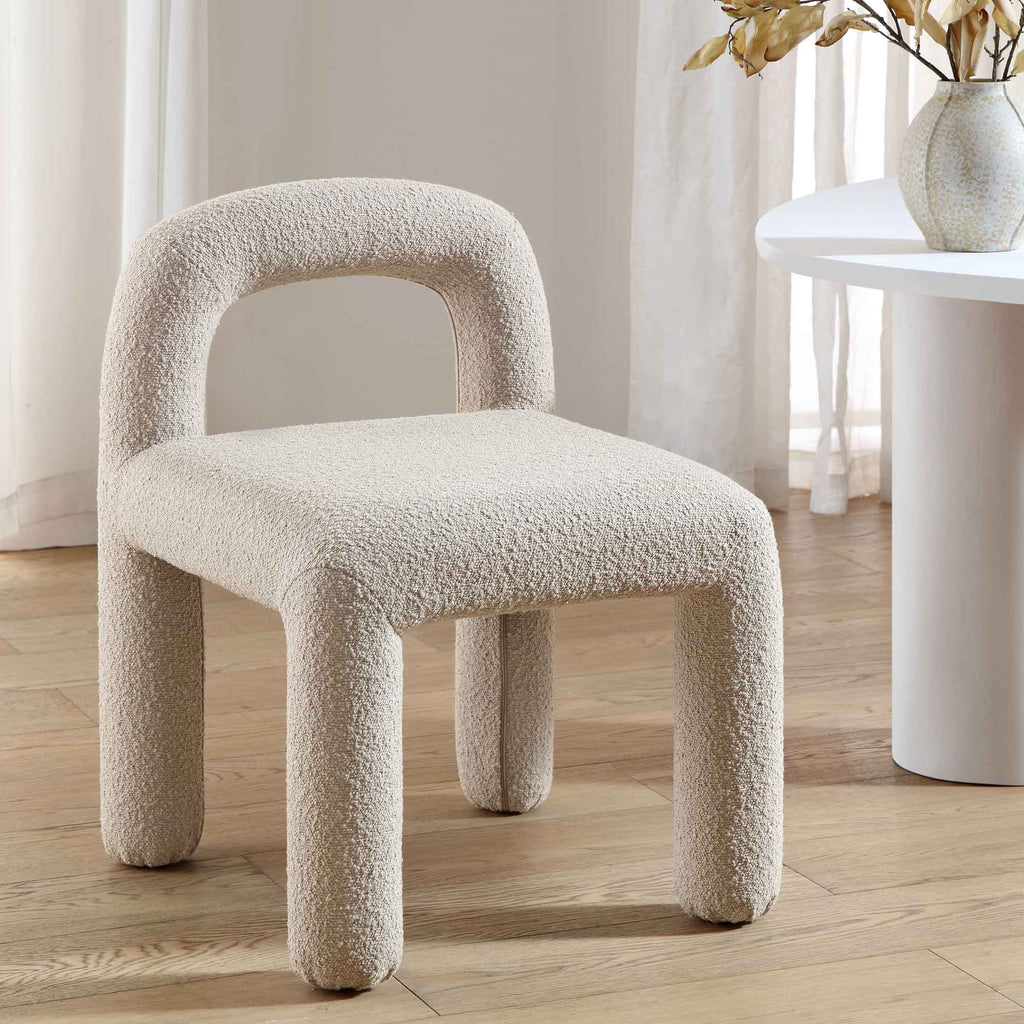 Libby Light Taupe Boucle Dining Chair | daals.com