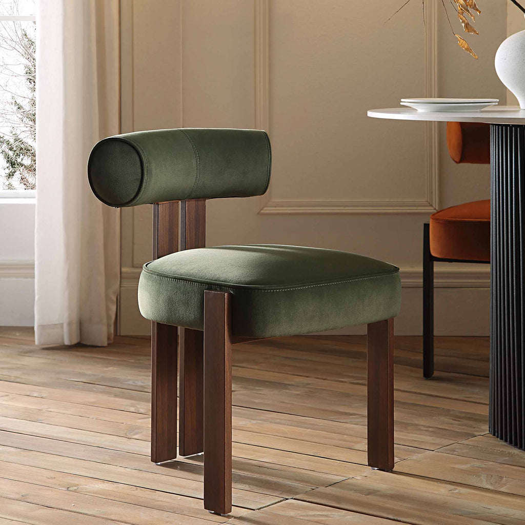 Ophelia Moss Green Velvet Dining Chair | daals.com