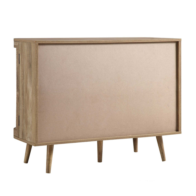 Izzy Curved Rattan 2-Door Small Sideboard, Natural | daals.com