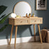 Frances Woven Rattan Vanity Table with Mirror, Natural | daals.com