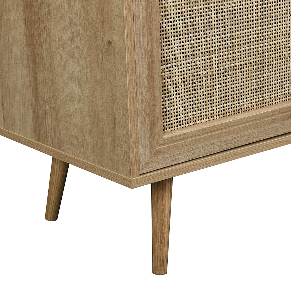 Frances Woven Rattan 1-Door Cabinet in Natural | daals.com