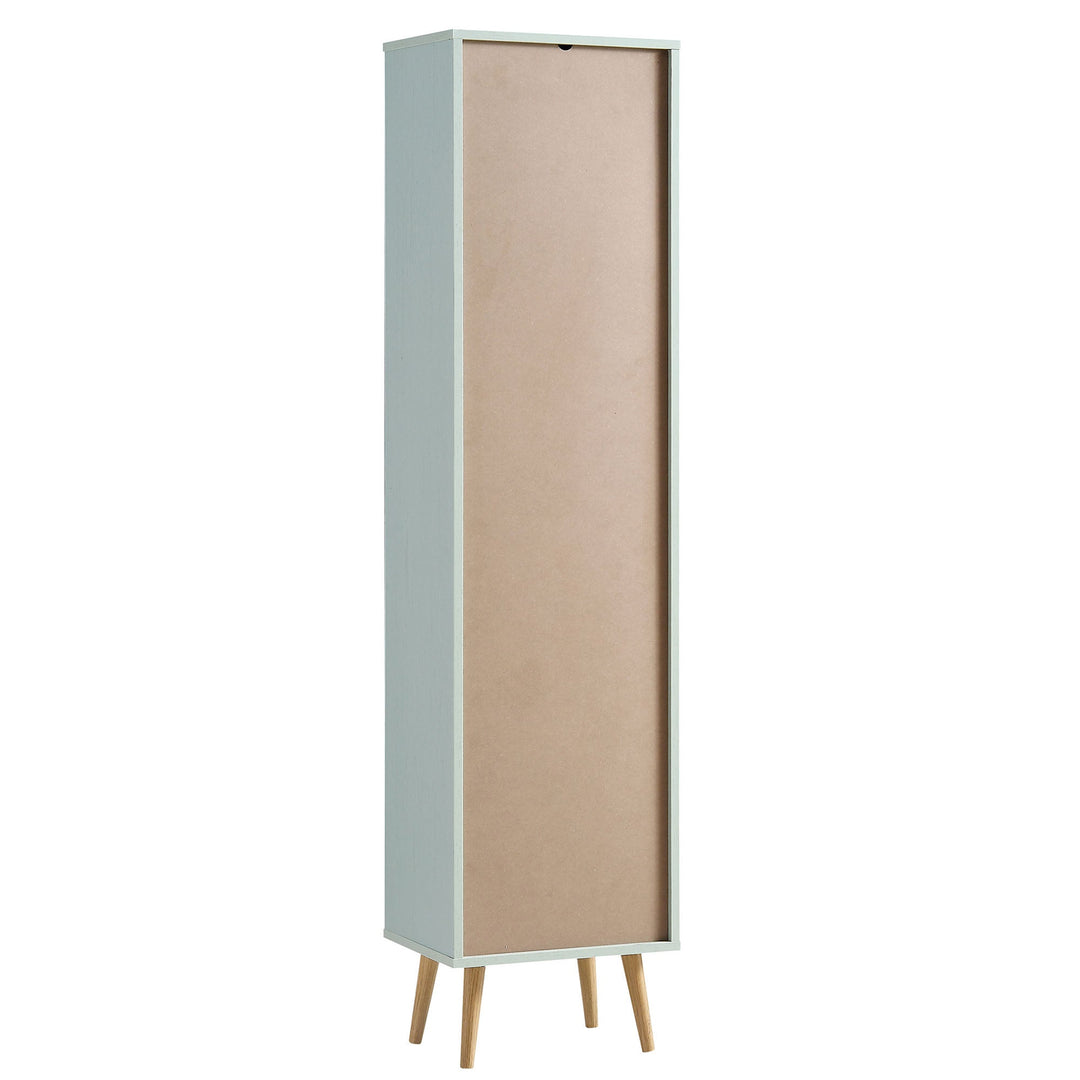 Frances Woven Rattan Tallboy Bathroom Unit, Mint Green | daals.com