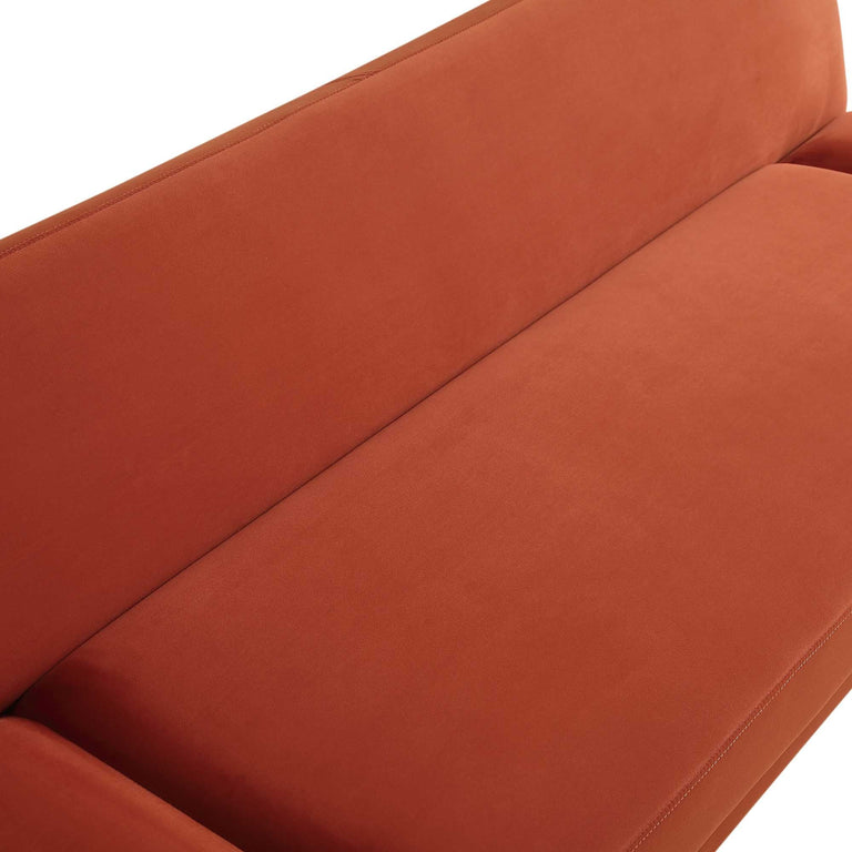 Solna 2-Seater Sofa Bed, Rust Velvet | daals.com