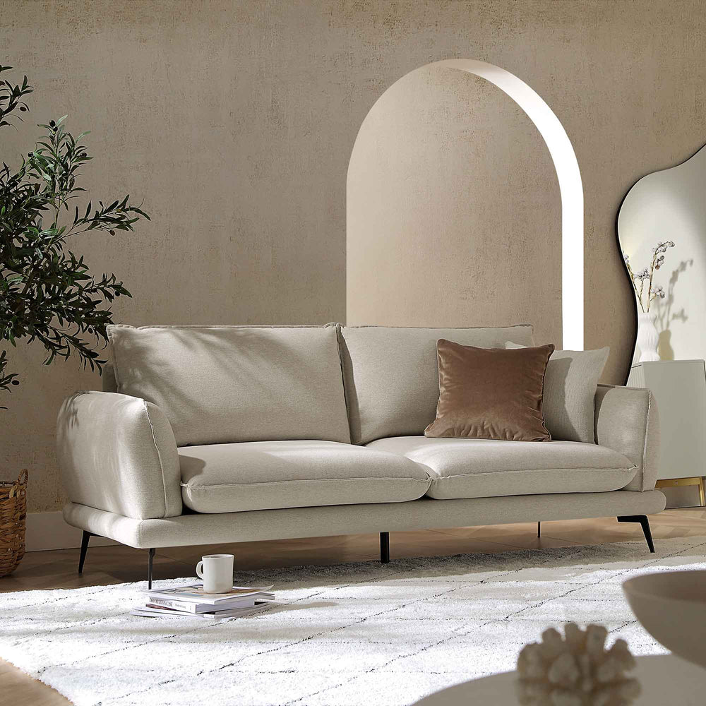 Obriel Oatmeal Fabric Sofa, 3-Seater | daals.com