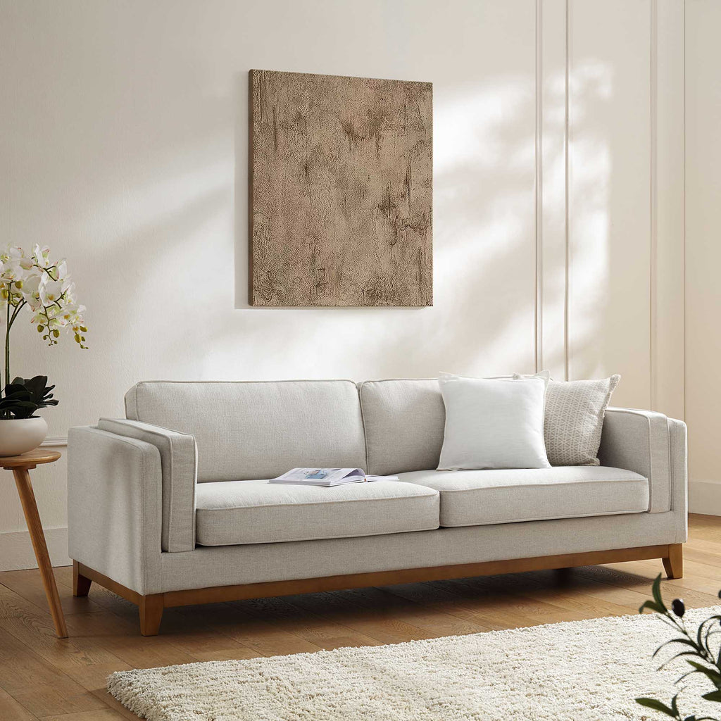 Dipley Oatmeal Fabric Sofa, 3-Seater | daals.com
