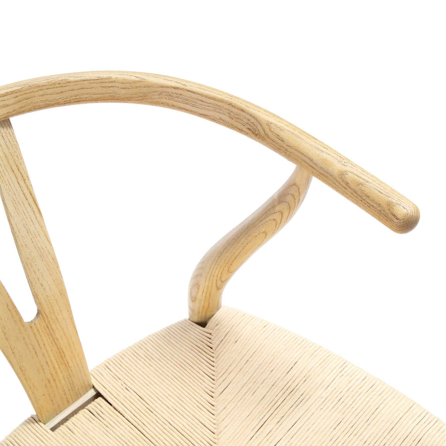 Hansel Wooden Natural Weave Wishbone Dining Chair, Natural Frame ...